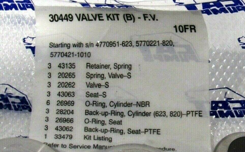 NEW CAT PUMPS 30449 VALVE KIT - SB Industrial Supply, Inc.