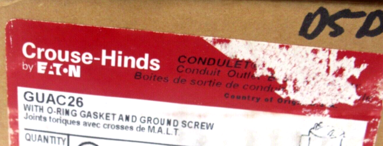 NEW EATON CROUSE-HINDS GUAC26 CONDUIT OUTLET BOX - SB Industrial Supply ...