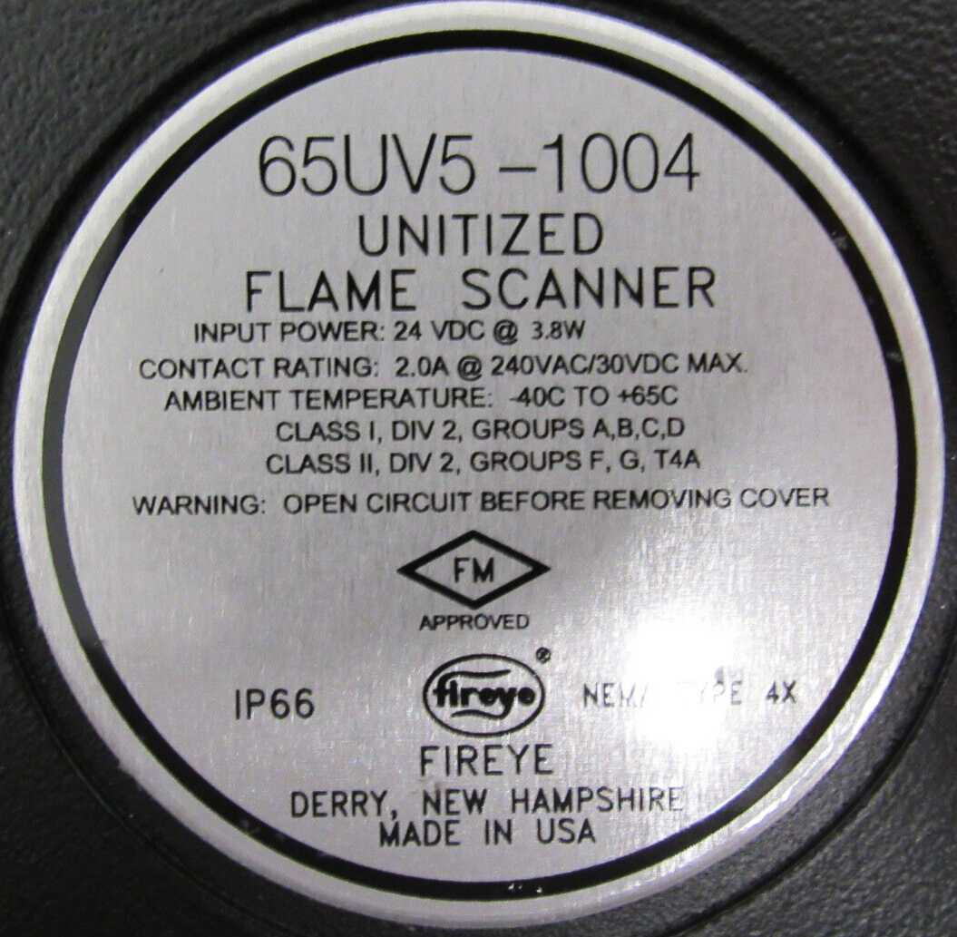 NEW FIREYE 65UV5-1004 UNITIZED SCANNER 65UV51004 - SB Industrial Supply ...
