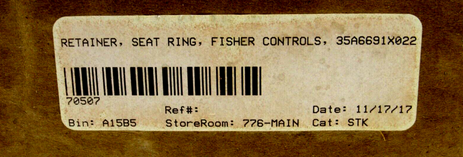 NEW FISHER EMERSON 35A6691X022 SEAT RING RETAINER - SB Industrial ...