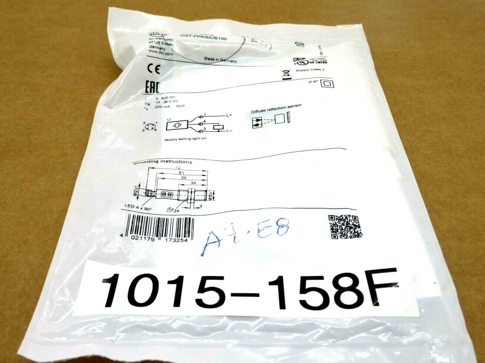 NEW IFM OGT-FPKG/US100 OGT500 PHOTO ELECTRIC SENSOR 0GTFPKGUS100 OGT500 ...