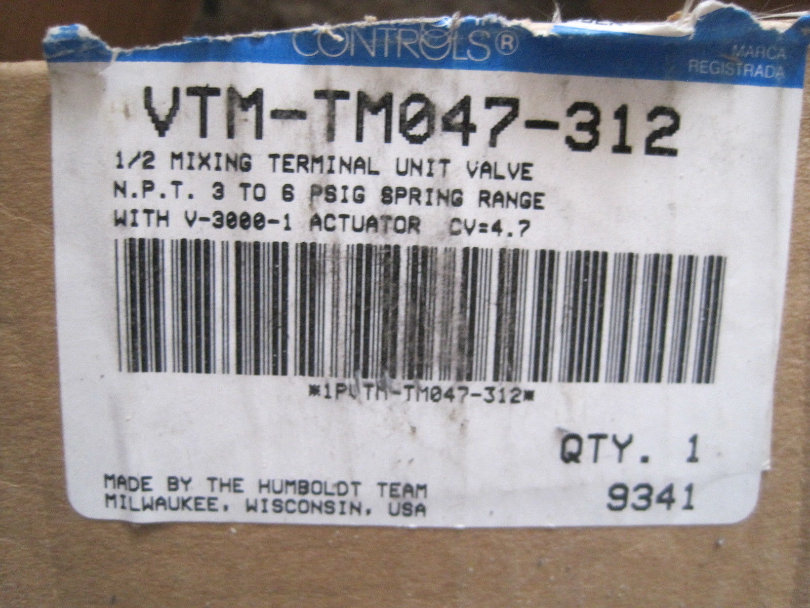 NEW JOHNSON CONTROLS VTM-TM047-312 VALVE - SB Industrial Supply, Inc.