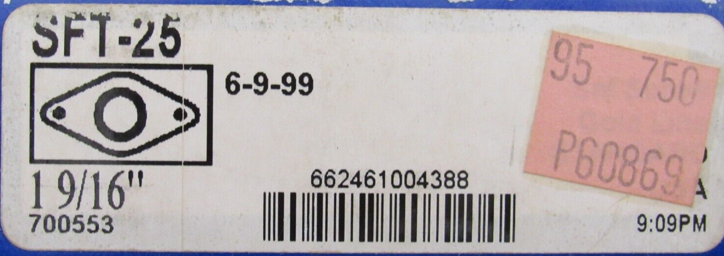 NEW SEALMASTER SFT-25 FLANGE BEARING 2-BOLT 1-9/16" BORE 700553 SFT25 ...