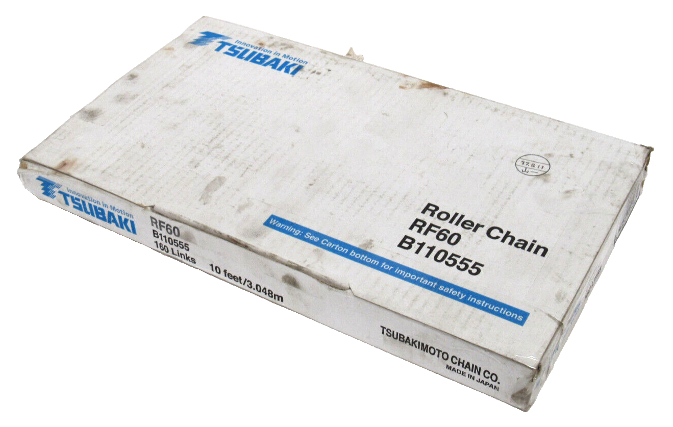 NEW TSUBAKI RF60 ROLLER CHAIN 160 LINKS 10FT B110555 - SB Industrial ...