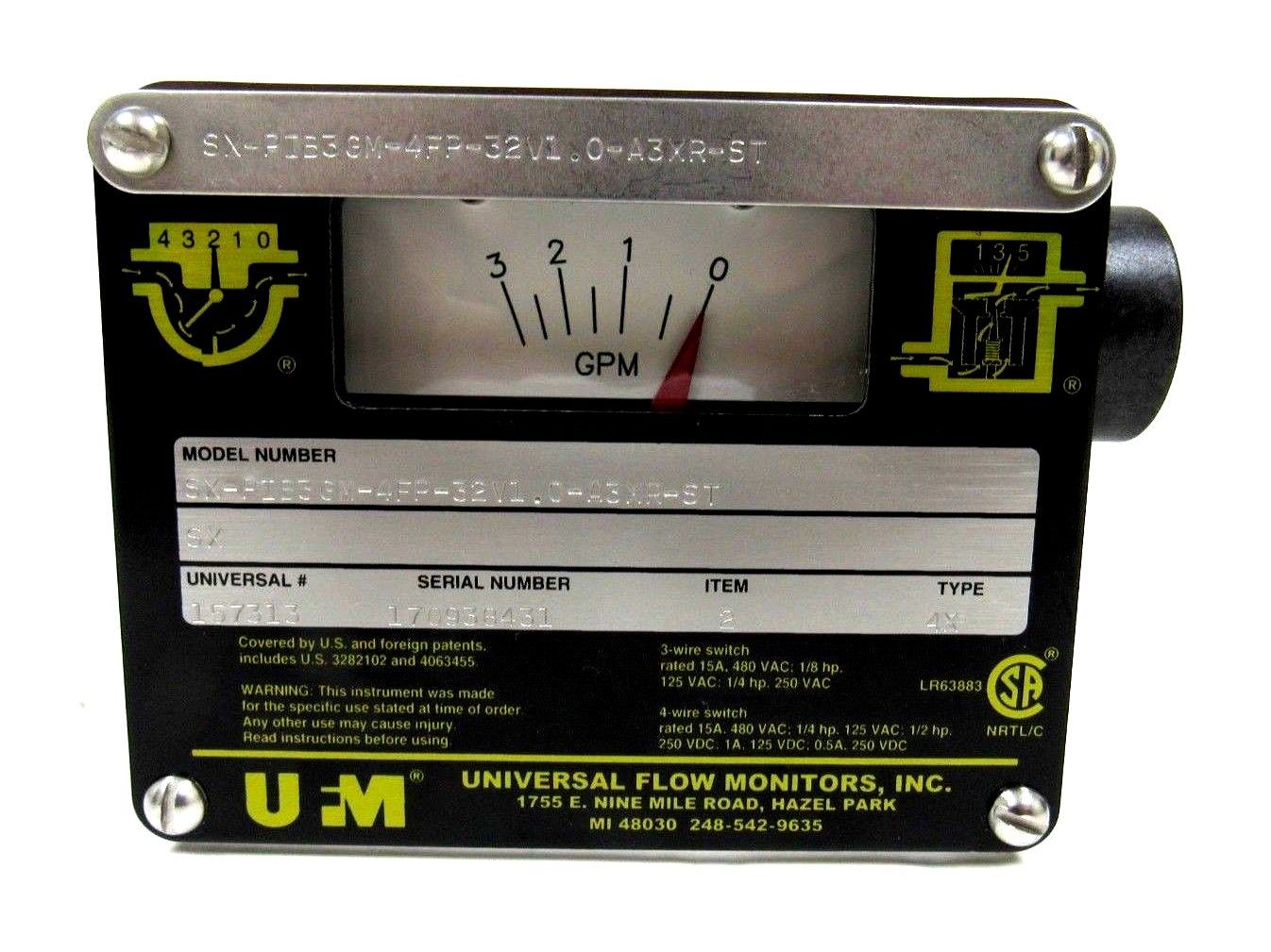 NEW UNIVERSAL FLOW MONITORS SX-PIB3GM-4FP-32V1.0-A3XR-ST FLOWMETER ...