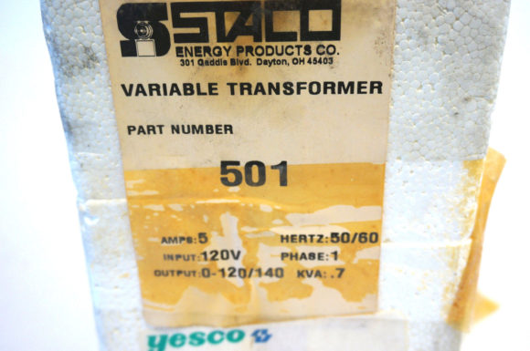 NEW SEALED STACO 501 VARIABLE TRANSFORMER 5AMP 120V - SB Industrial Supply, Inc.
