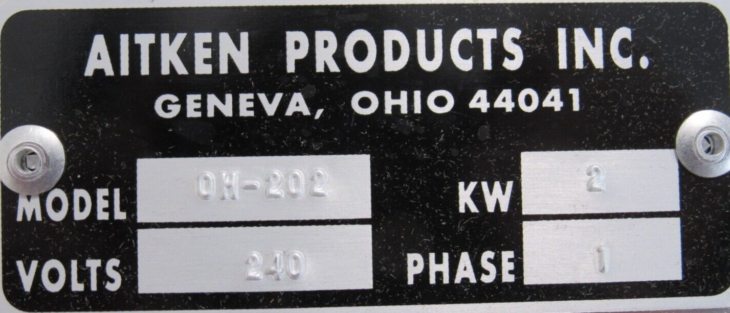 NEW AITKEN 0H-202 INFRARED HEATER 240V 1PH 2KW 0H202 - SB Industrial ...