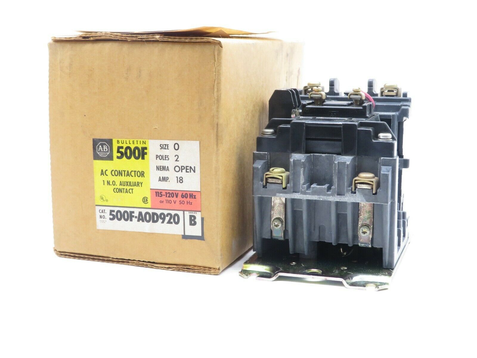 NEW ALLEN BRADLEY 500F-A0D920 NEMA AC CONTACTOR 500FAOD920 SER B - SB ...