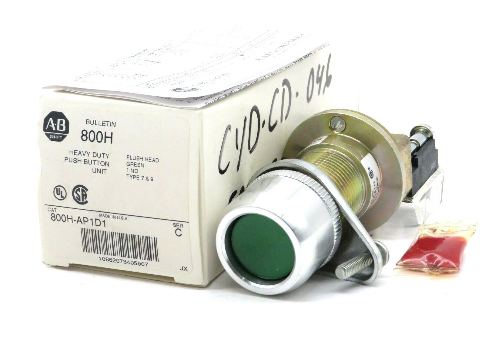 NEW ALLEN BRADLEY 800H-AP1D1 PUSH BUTTON GREEN SERIES C 800HAP1D1 - SB ...