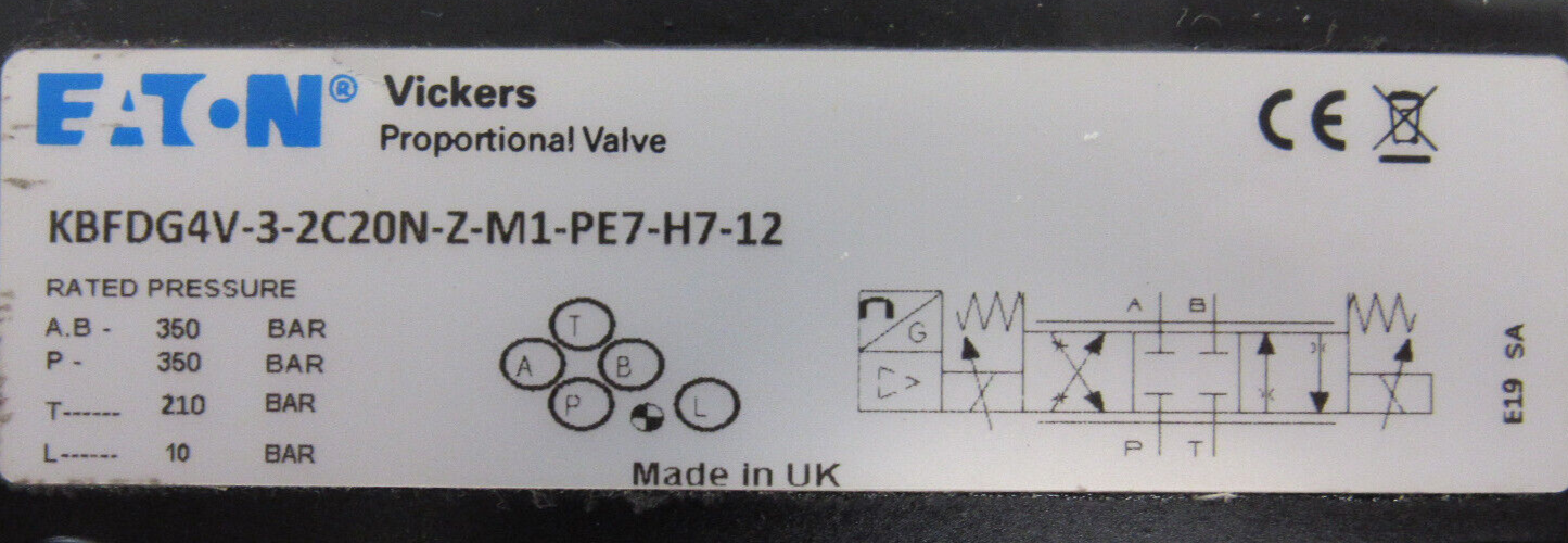 NEW EATON KBFDG4V-3-2C20N-Z-M1-PE7-H7-12 VALVE KBFDG4V32C20NZM1PE7H712 ...