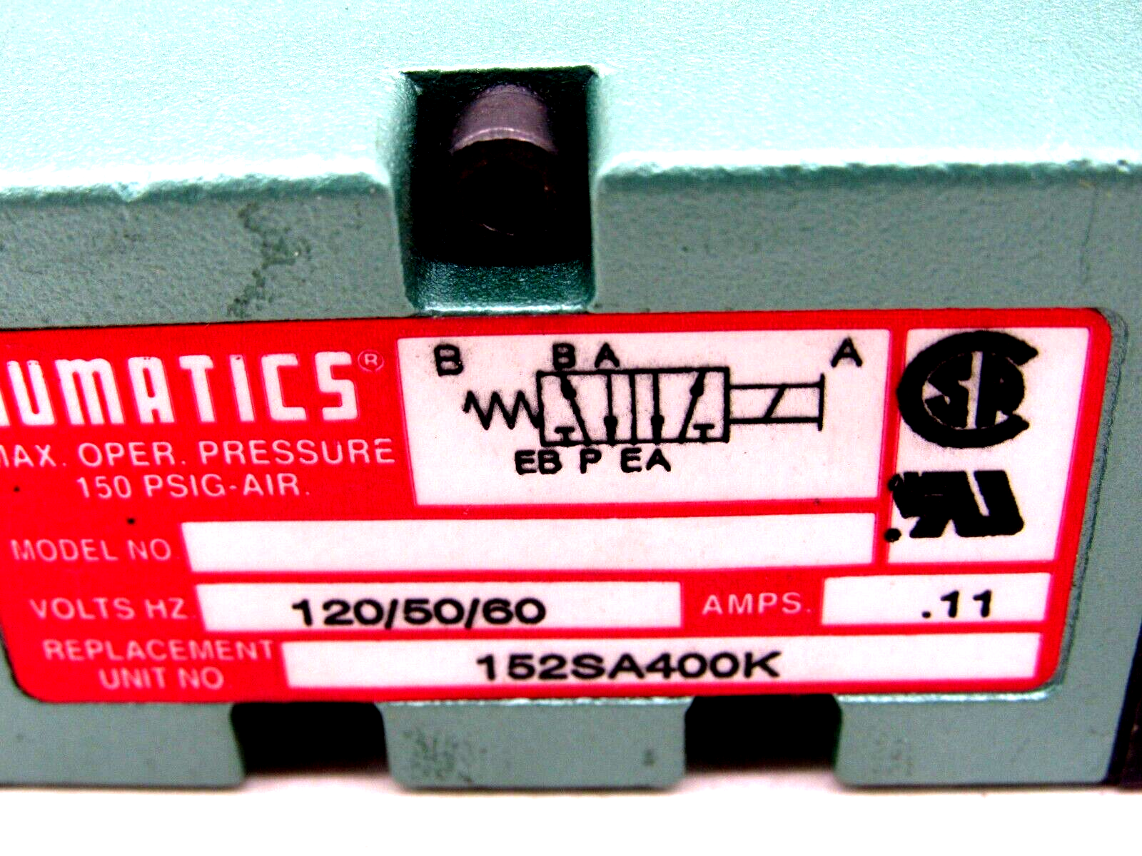 NEW NUMATICS 1525A400K SOLENOID VALVE 152RS100J - SB Industrial Supply ...