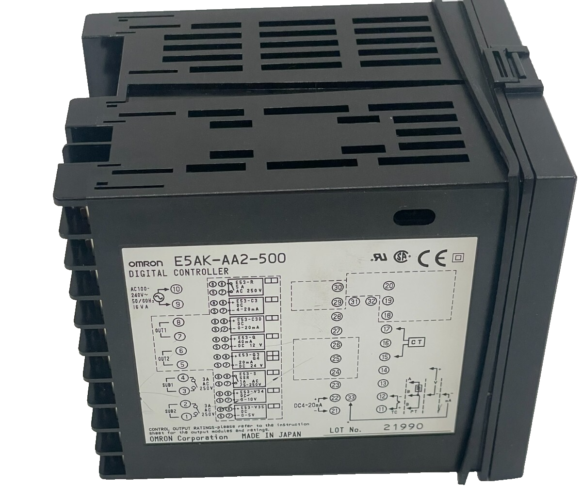 NEW OMRON E5AK-AA2-500 DIGITAL CONTROLLER AC100-240 50/60HZ E5AKAA2500 - SB Industrial Supply, Inc.