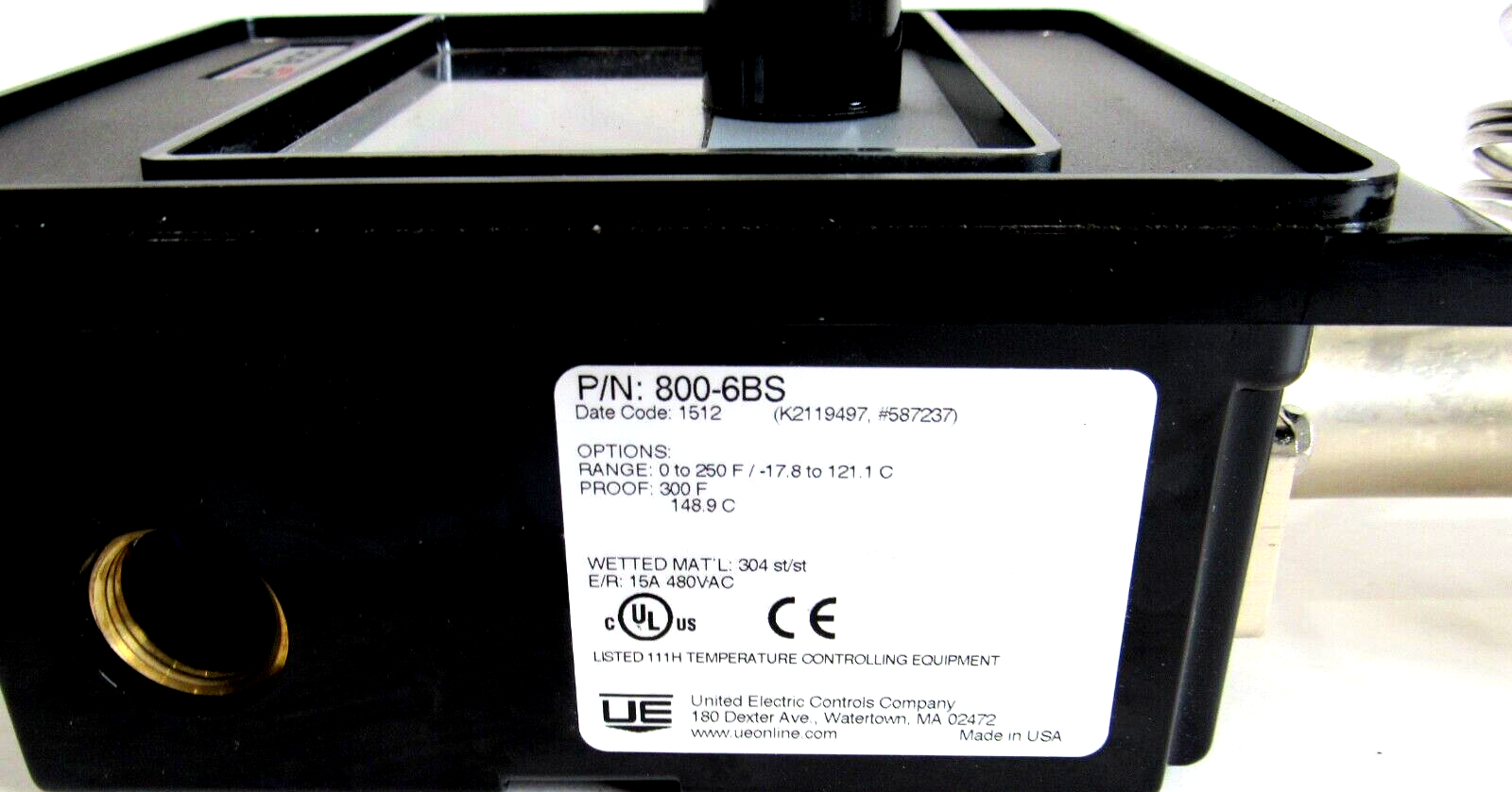 NEW UNITED ELECTRIC 800-6BS TEMPERATURE CONTROL 8006BS - SB Industrial ...