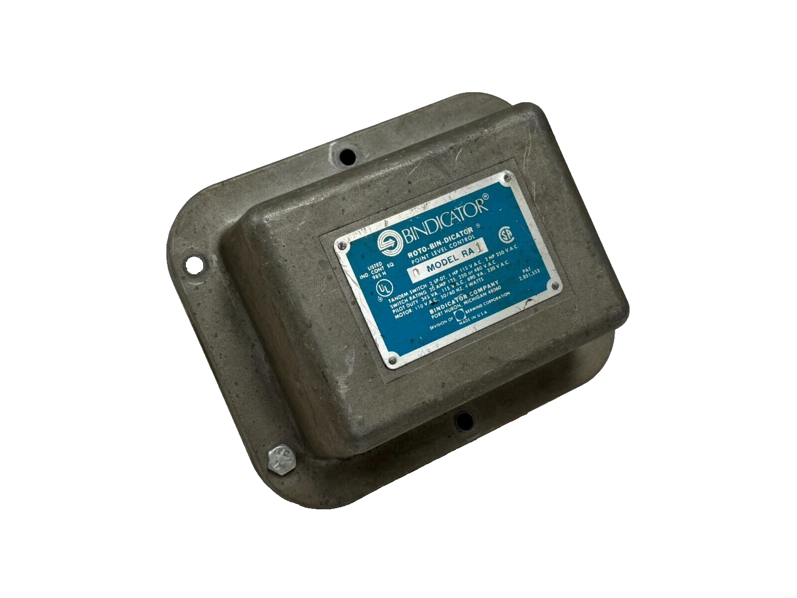 USED BINDICATOR MODEL: RA1 ROTO-BIN-DICATOR POINT LEVEL CONTROL - SB ...