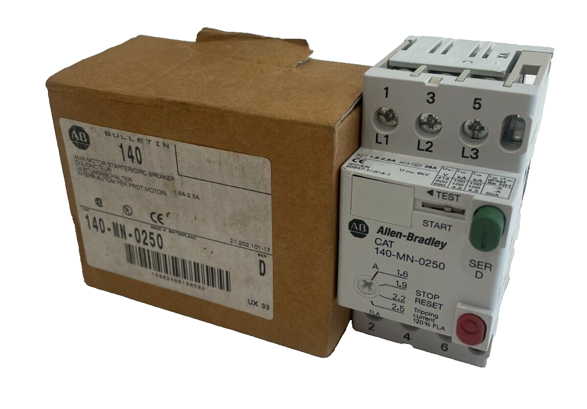 A / B 140-MN-0250 MOTOR STARTER SER.D 140MN0250 NEW, SURPLUS - SB ...