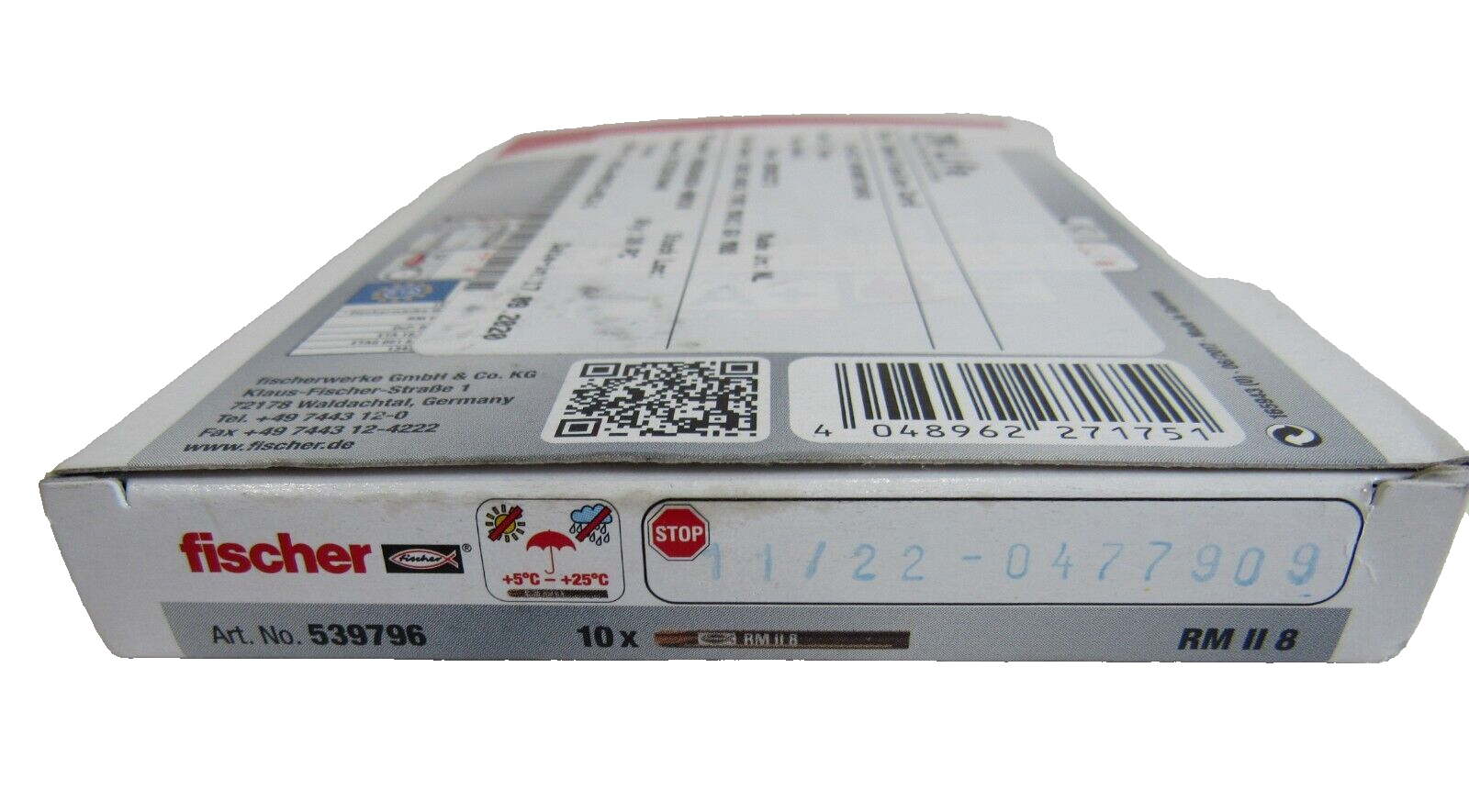 NEW 10 COUNT FISCHER RM II 8 RESIN CAPSULE 539796 RMII8 - SB Industrial ...