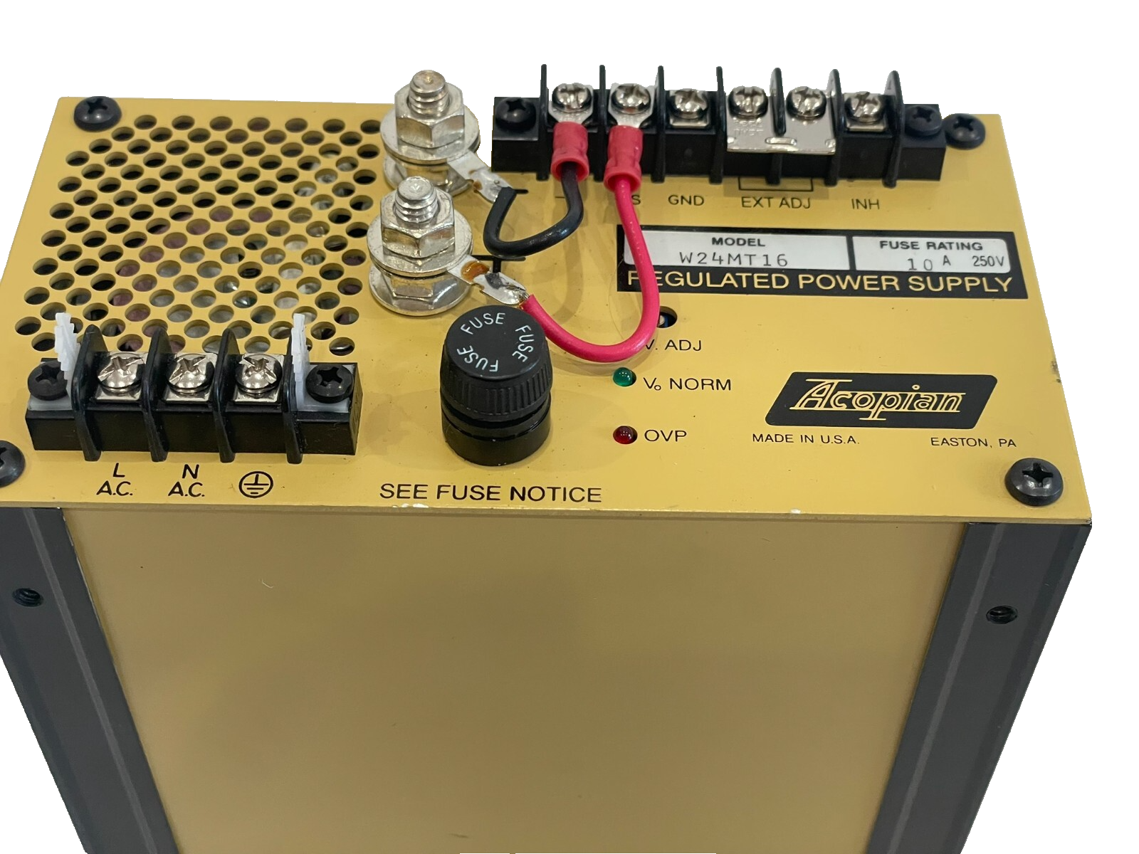 NEW ACOPIAN W24MT16 REGULATED POWER SUPPLY 10A 250V - SB Industrial ...