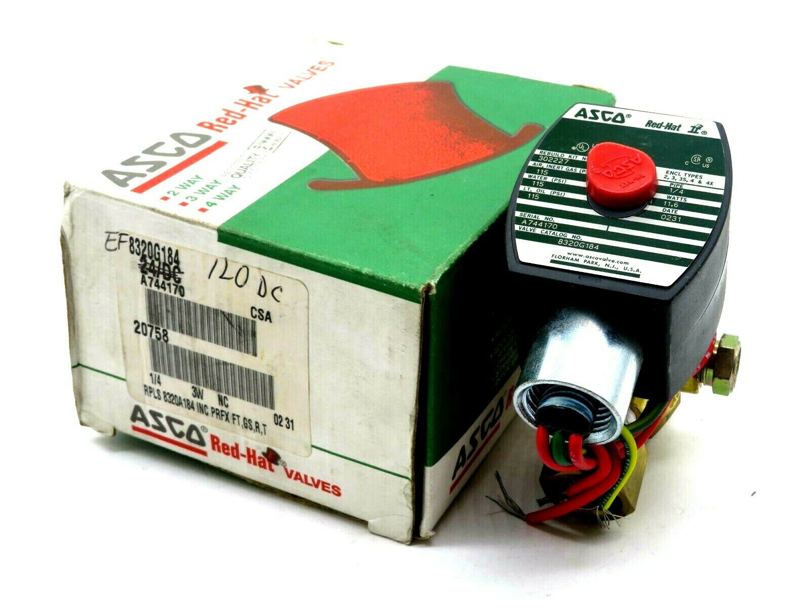 NEW ASCO EF8320G184 SOLENOID VALVE 8320G184 - SB Industrial Supply, Inc.