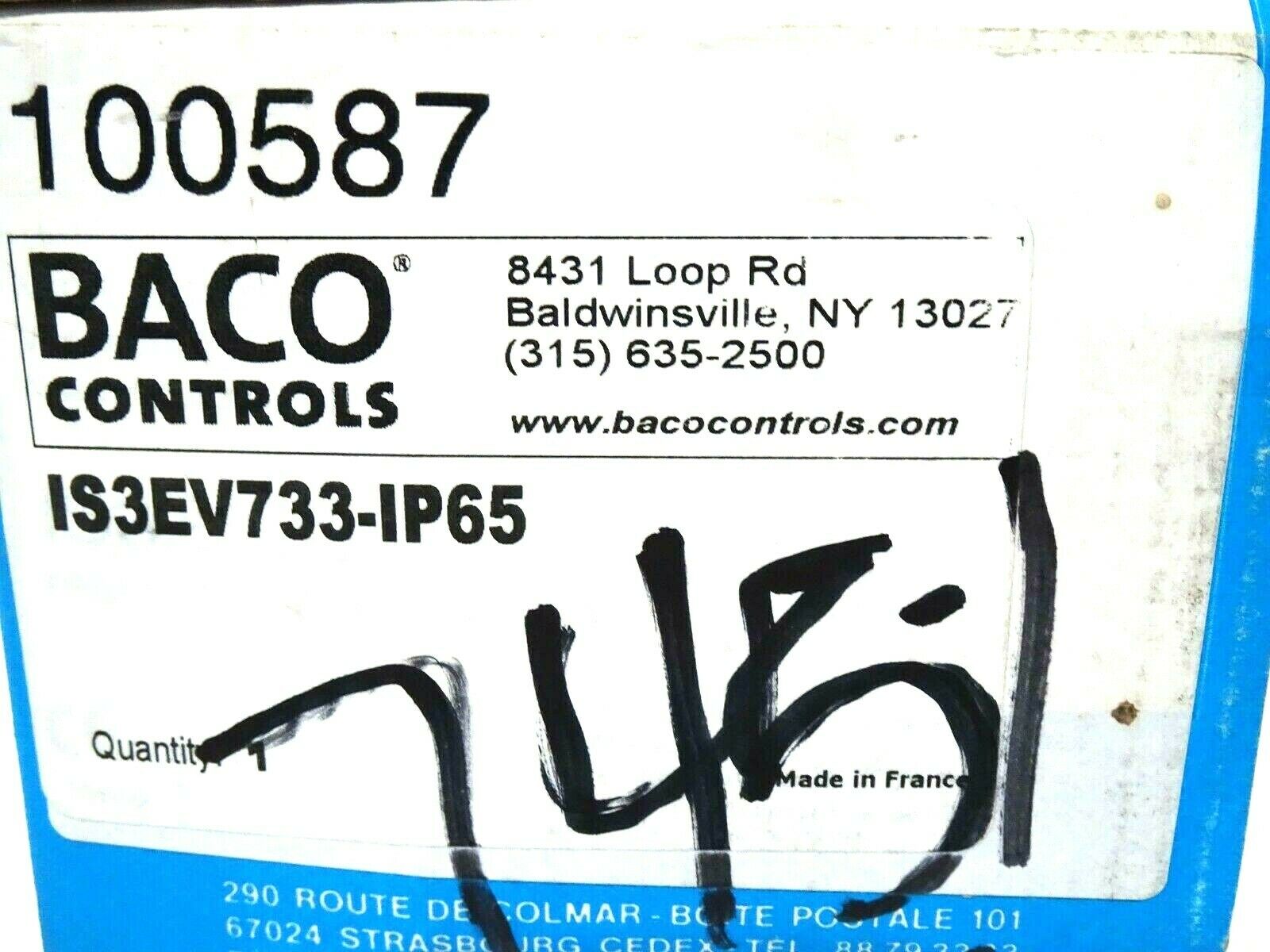 NEW BACO CONTROLS IS3EV733-IP65 DISCONNECT SWITCH IS3EV733IP65 - SB ...