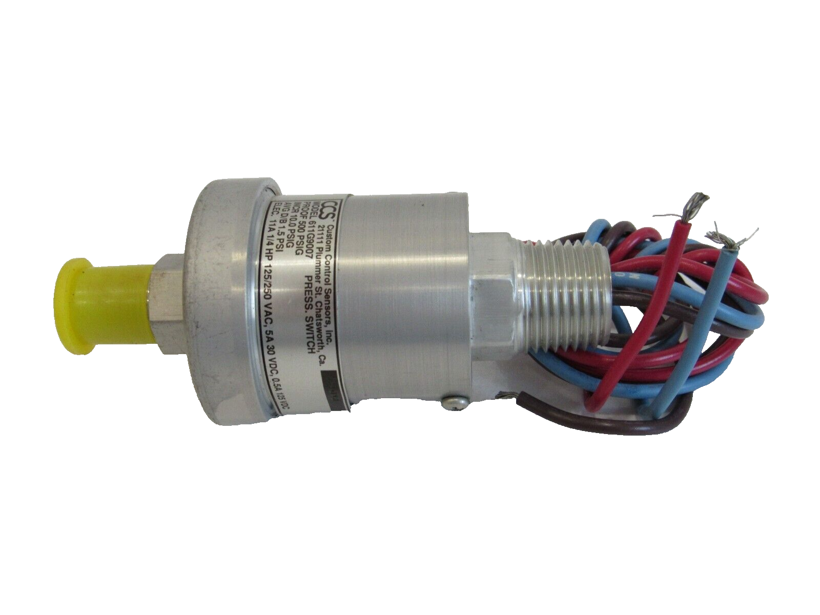 NEW CUSTOM CONTROLS 611G9007 PRESSURE SWITCH 500 PSIG - SB Industrial ...