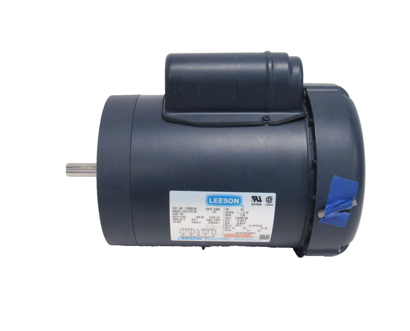 NEW LEESON 110058.00 MOTOR 1HP 115-208-230V 1725RPM - SB Industrial ...