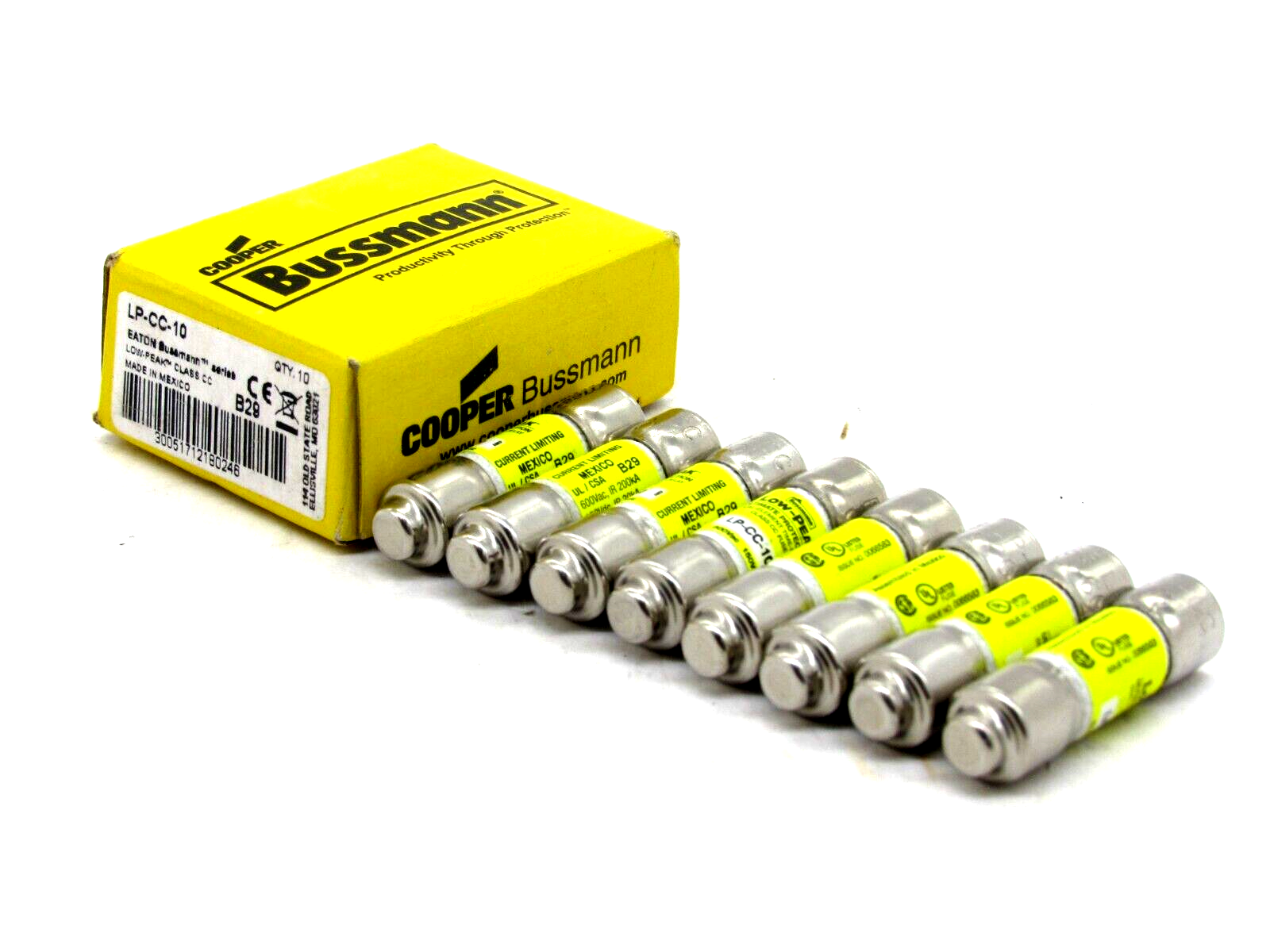 NEW LOT OF 8 BUSSMANN LP-CC-10 FUSES LPCC10 - SB Industrial Supply, Inc.