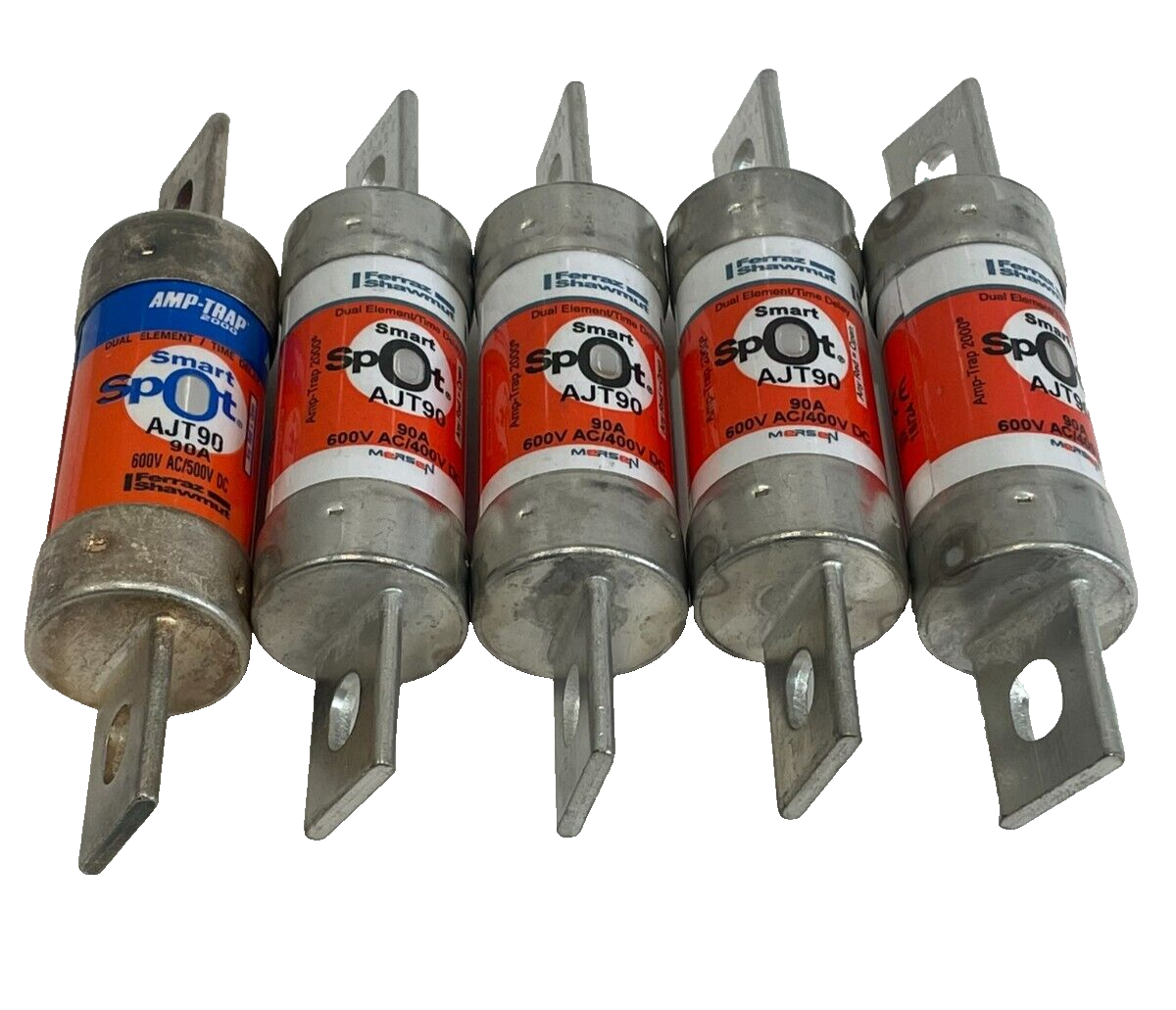 NEW MERSEN FERRAZ SHAWMUT AJT90 CLASS J FUSES 600V 90A 5 COUNT - SB ...