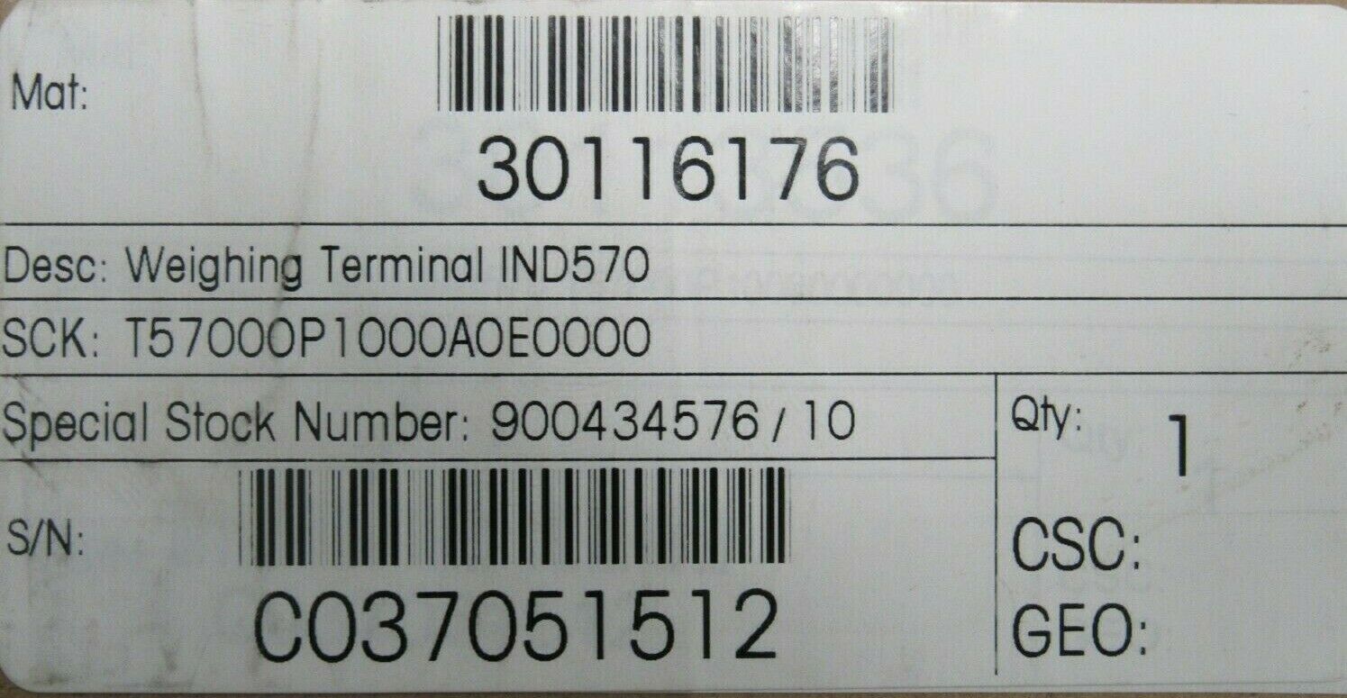 NEW METTLER TOLEDO IND570 WEIGHING TERMINAL DISPLAY 30116176 - SB ...