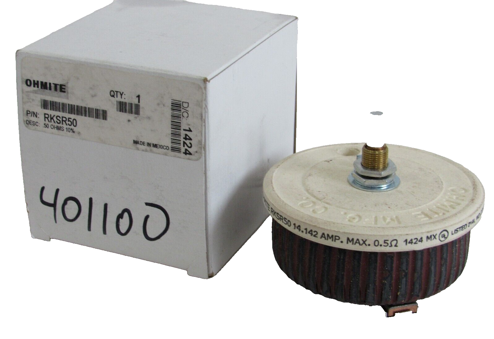 NEW OHMITE RKSR50 RHEOSTAT .50 OHMS 10% - SB Industrial Supply, Inc.
