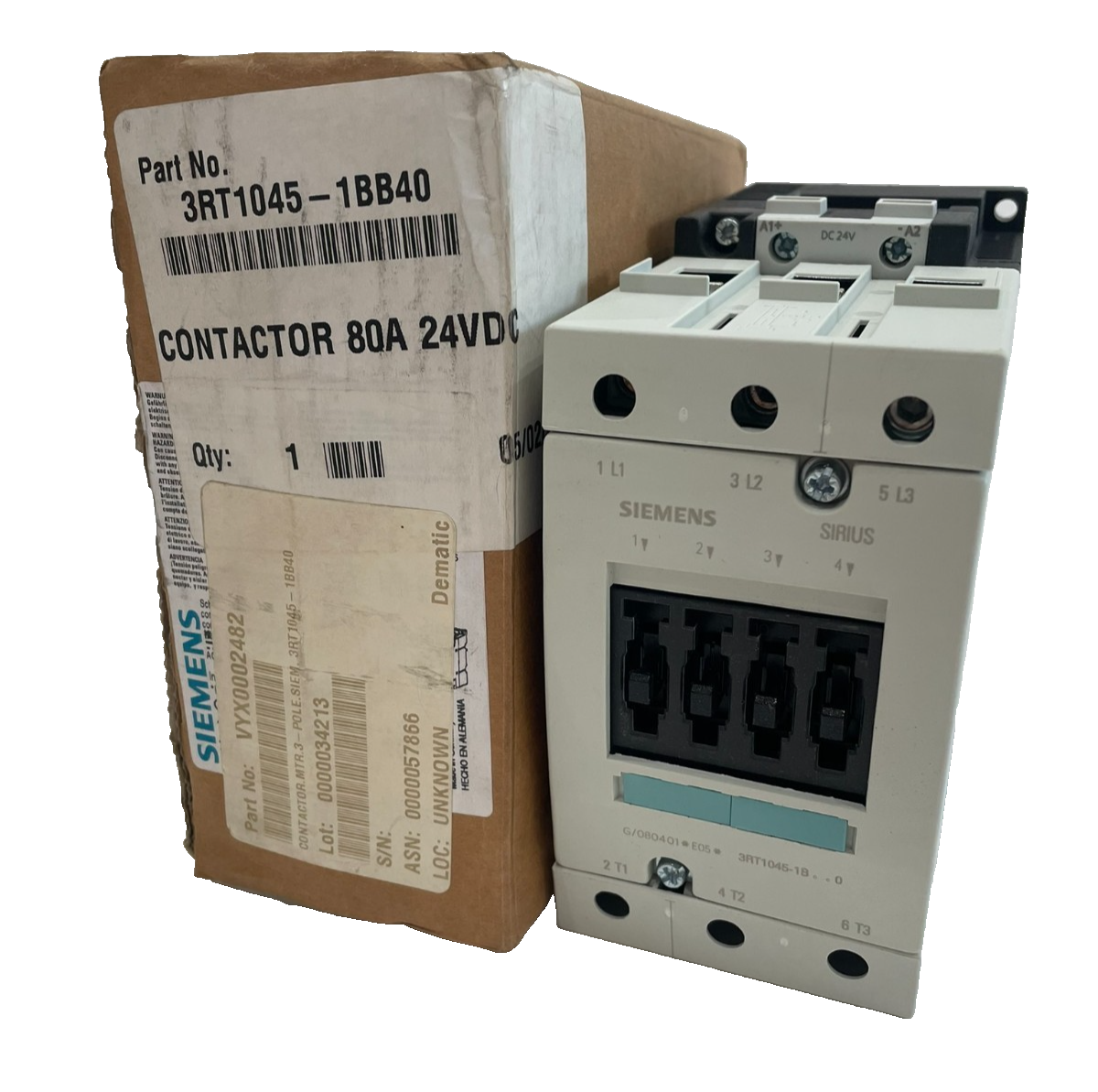 NEW SIEMENS 3RT1045-1BB40 CONTACTOR 80A 24VDC 3RT10451BB40 - SB ...