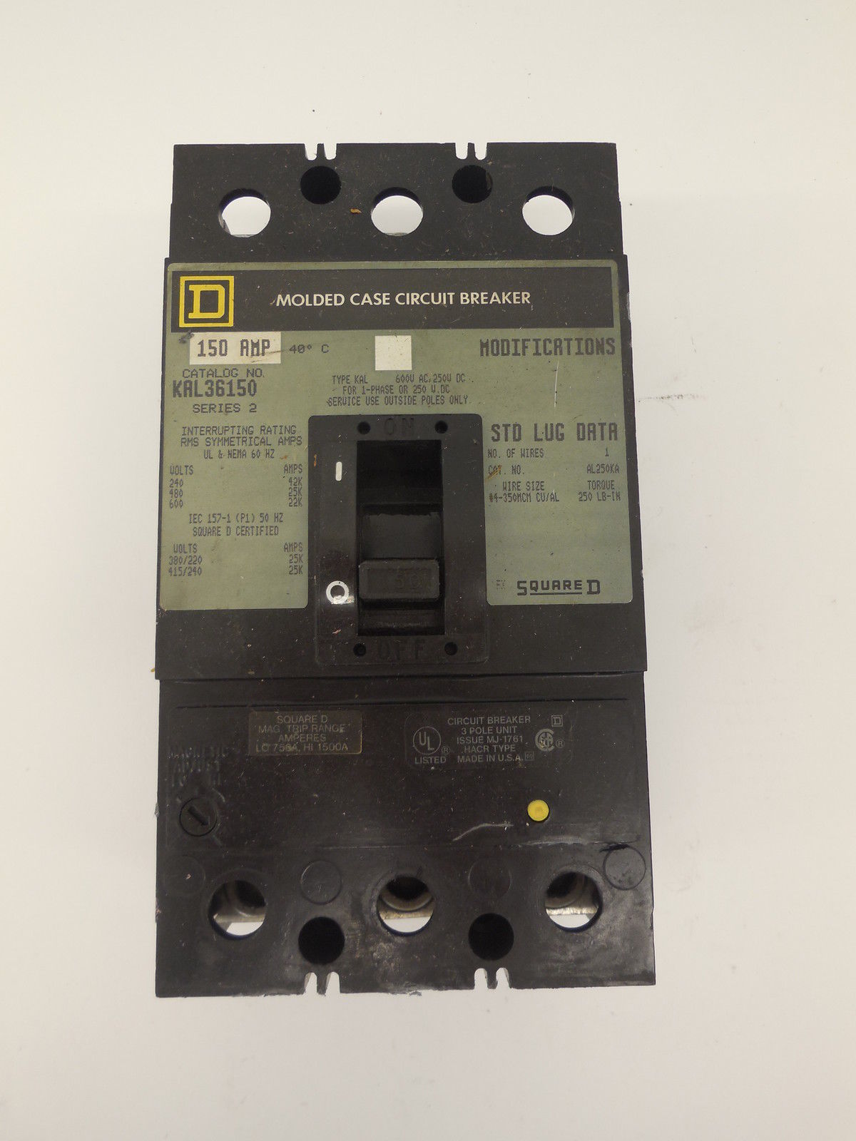 SQUARE D KAL-36150 CIRCUIT BREAKER KAL36150 - SB Industrial Supply, Inc.