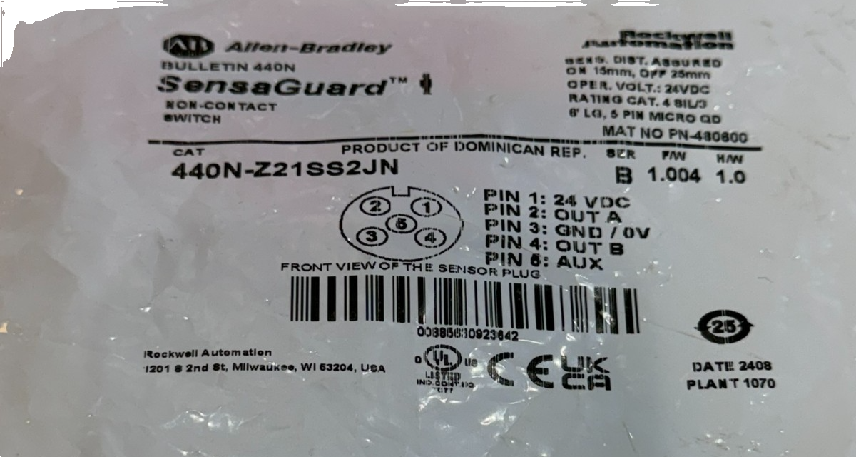 ALLEN BRADLEY 440N-Z21SS2JN NON CONTACT SWITCH SER.B 440NZ21SS2JN NEW ...