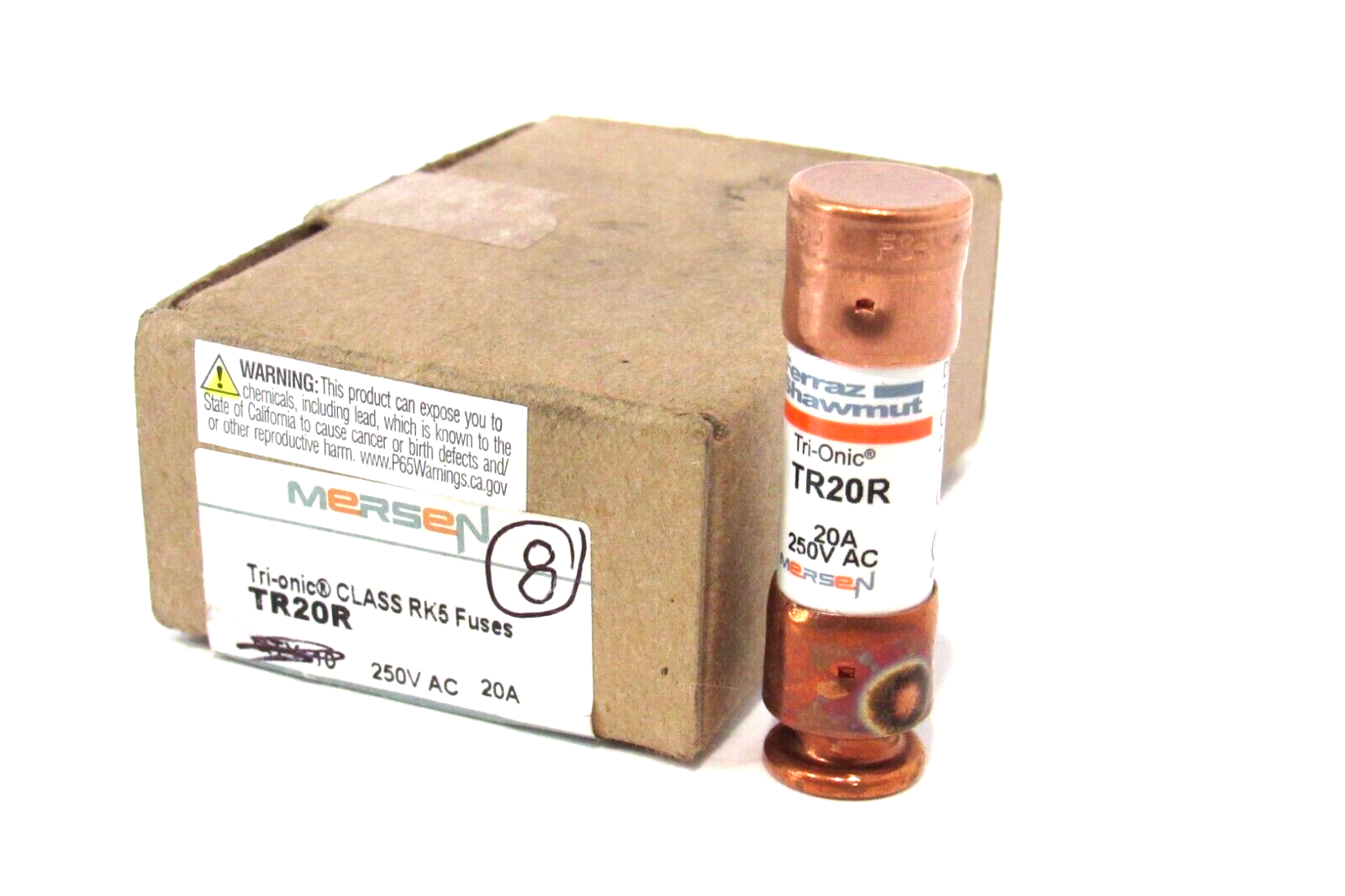 BOX OF 8 NEW MERSEN TR20R FUSES - SB Industrial Supply, Inc.
