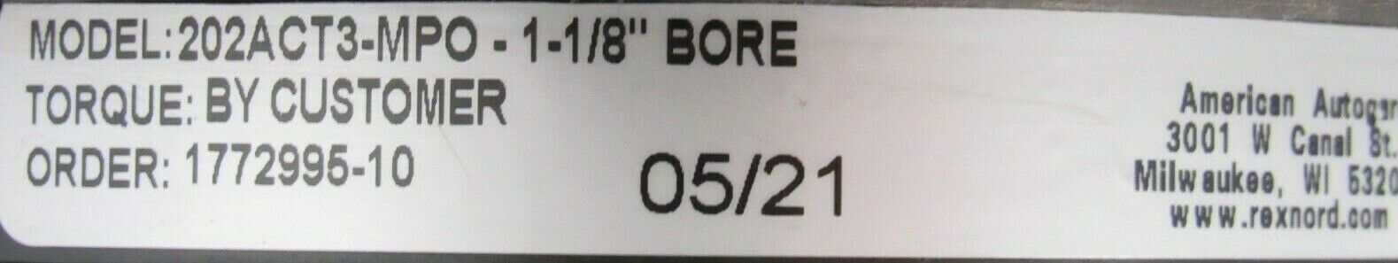 NEW AMERICAN AUTOGARD 202ACT3-MPO-1-1/8" BORE TORQUE LIMITER 1772995-10 ...
