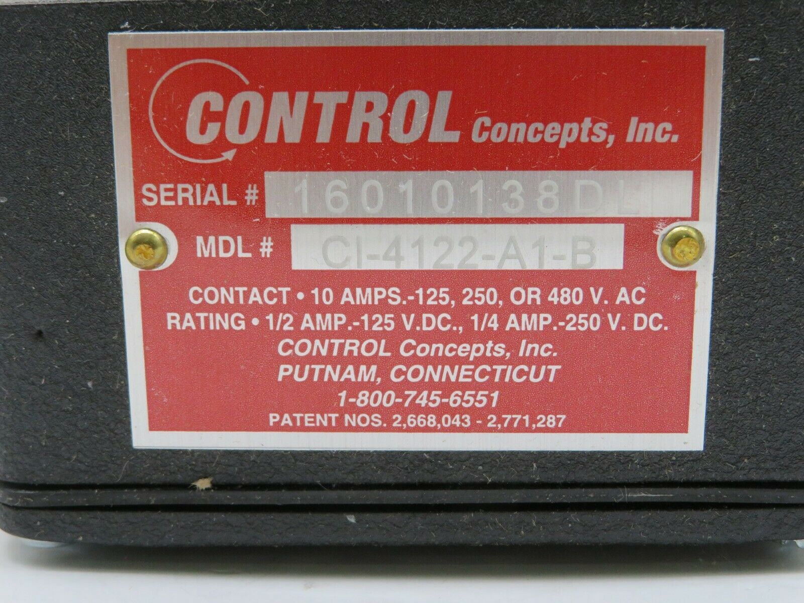 NEW CONTROL CONCEPTS CI-4122-A1-B SPEED SWITCH CI4122A1B - SB ...