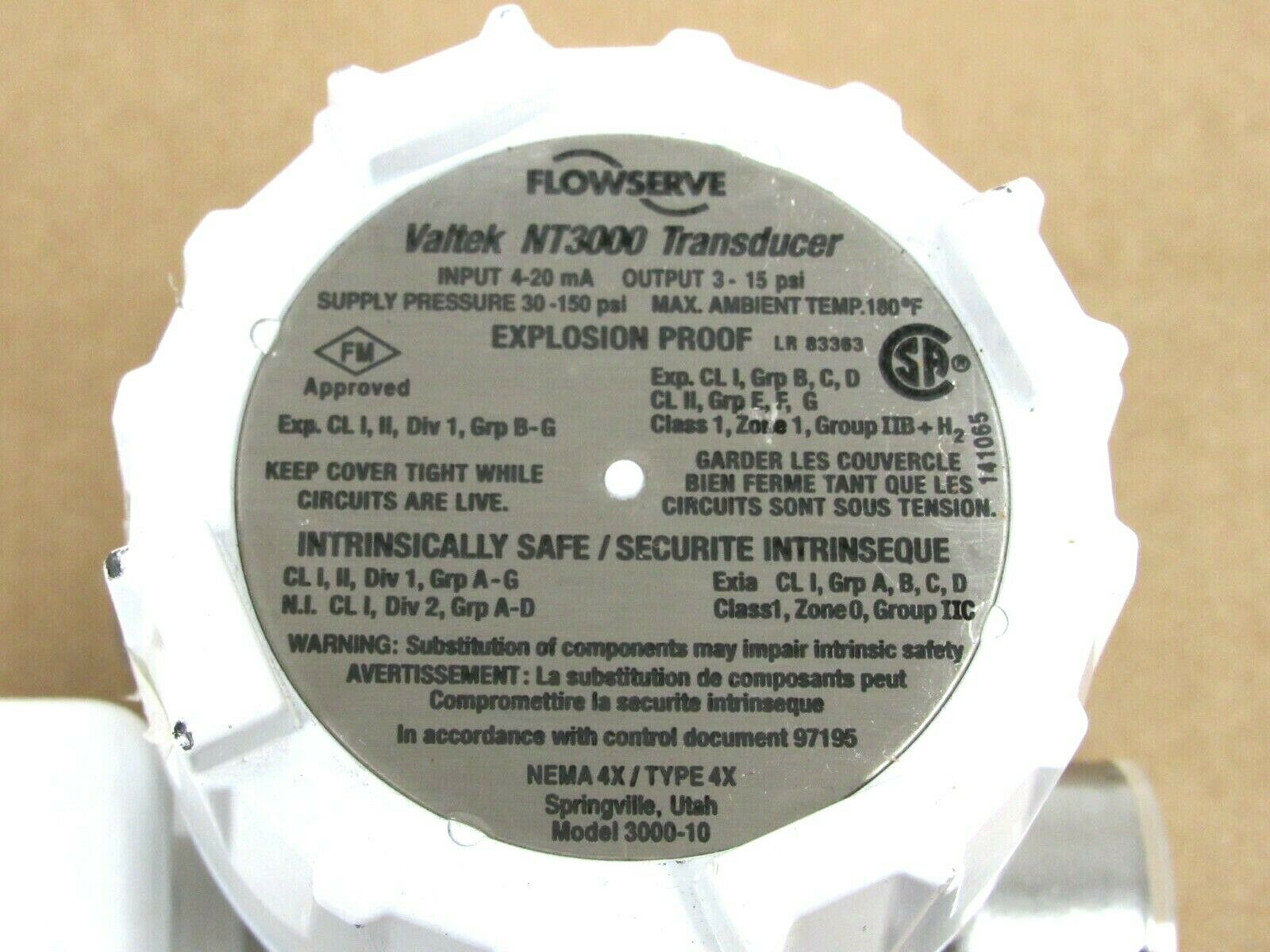 NEW FLOWSERVE VALTEK 3000-10 10098442 POSITIONER NT3000 TRANSDUCER ...
