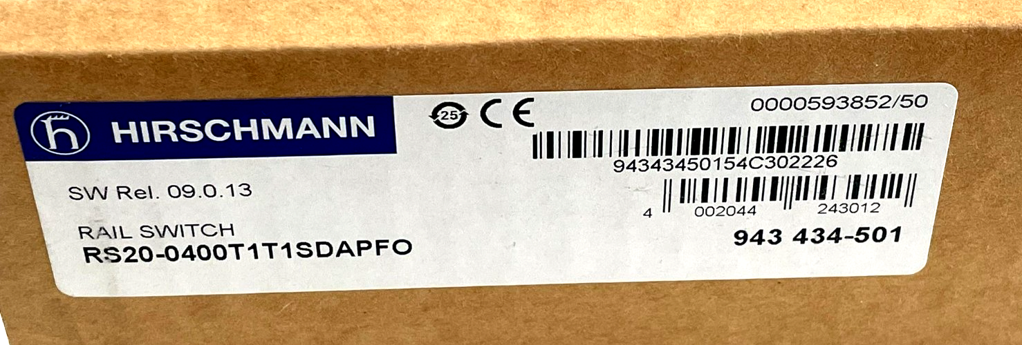 NEW HIRSCHMANN RS20-0400T1T1SDAPFO RAIL SWITCH 943 434-501 - SB ...