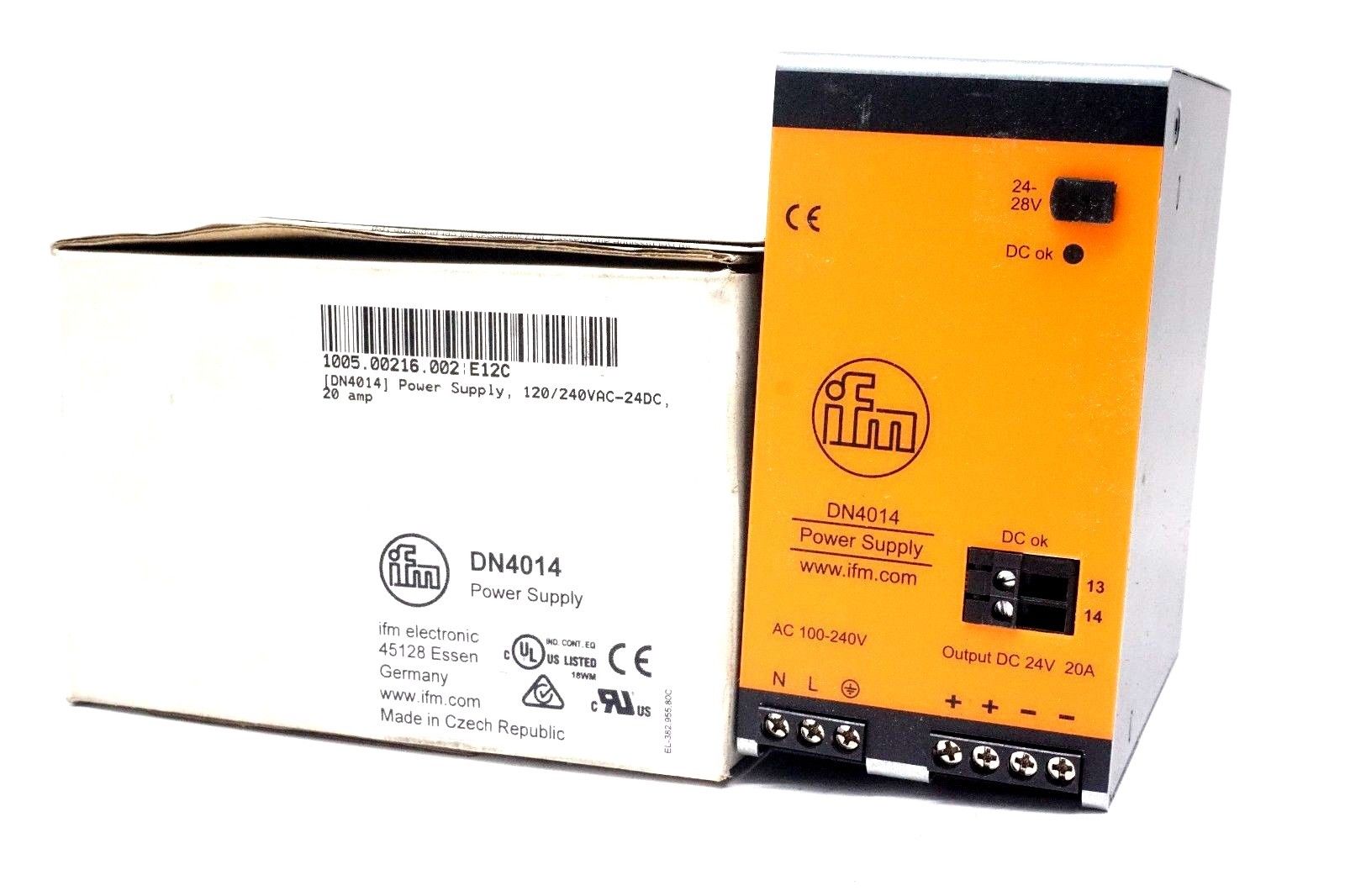 NEW IFM ELECTRONIC DN4014 POWER SUPPLY AC 100-240V OUTPUT DC 24V 20A ...