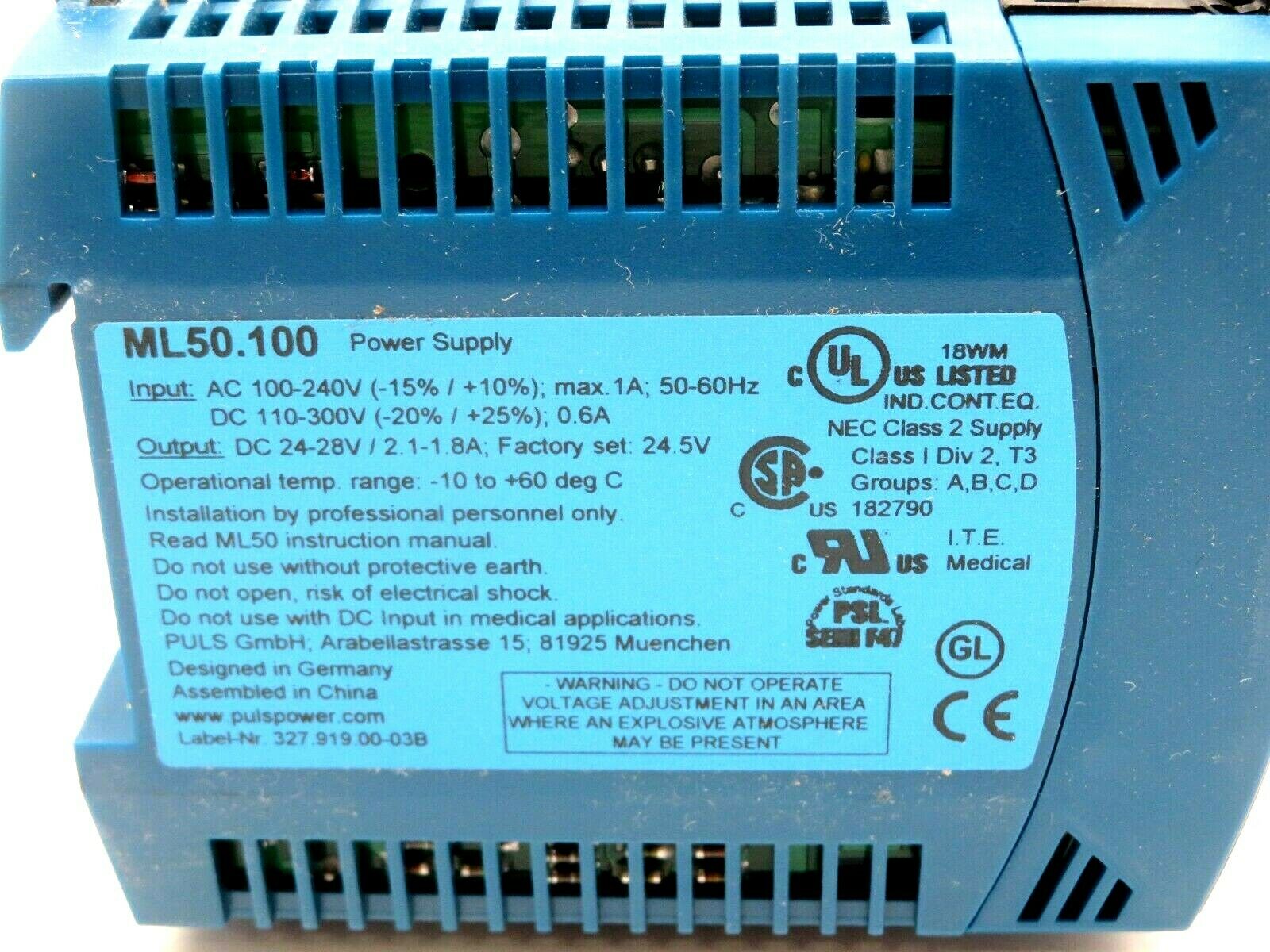 NEW PULS ML50.100 POWER SUPPLY ML50100 - SB Industrial Supply, Inc.