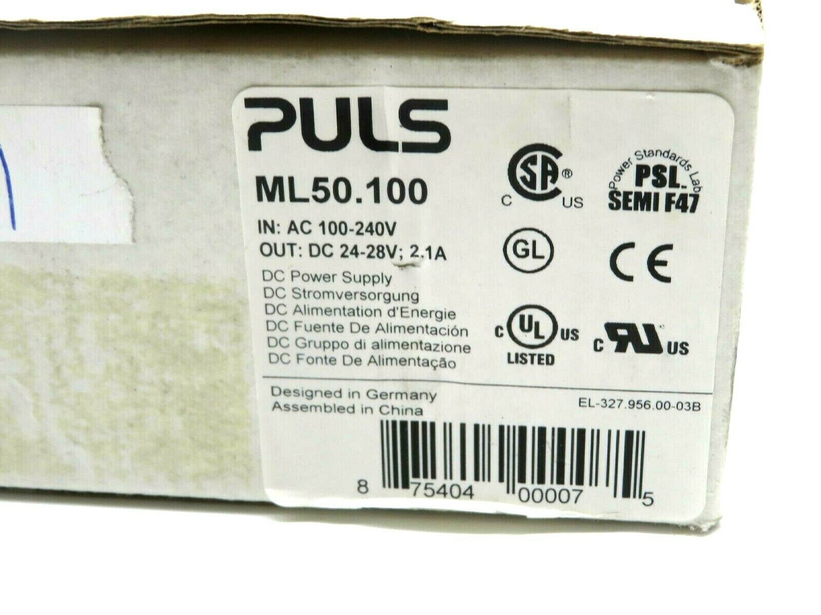 NEW PULS ML50.100 POWER SUPPLY ML50100 - SB Industrial Supply, Inc.