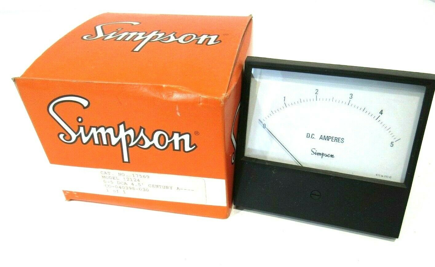 NEW SIMPSON MODEL 2124 PANEL METER 0-5 DCA - SB Industrial Supply, Inc.