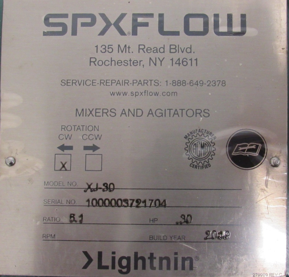 NEW SPX LIGHTNIN XJ-30 MIXER 208-230/460V .3HP 223840 - SB Industrial ...