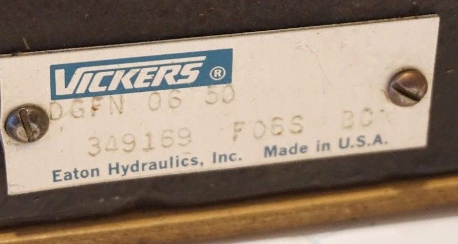 NEW VICKERS DGFN 06 50 FLOW REGULATOR VALVE 349169F06SBC - SB ...