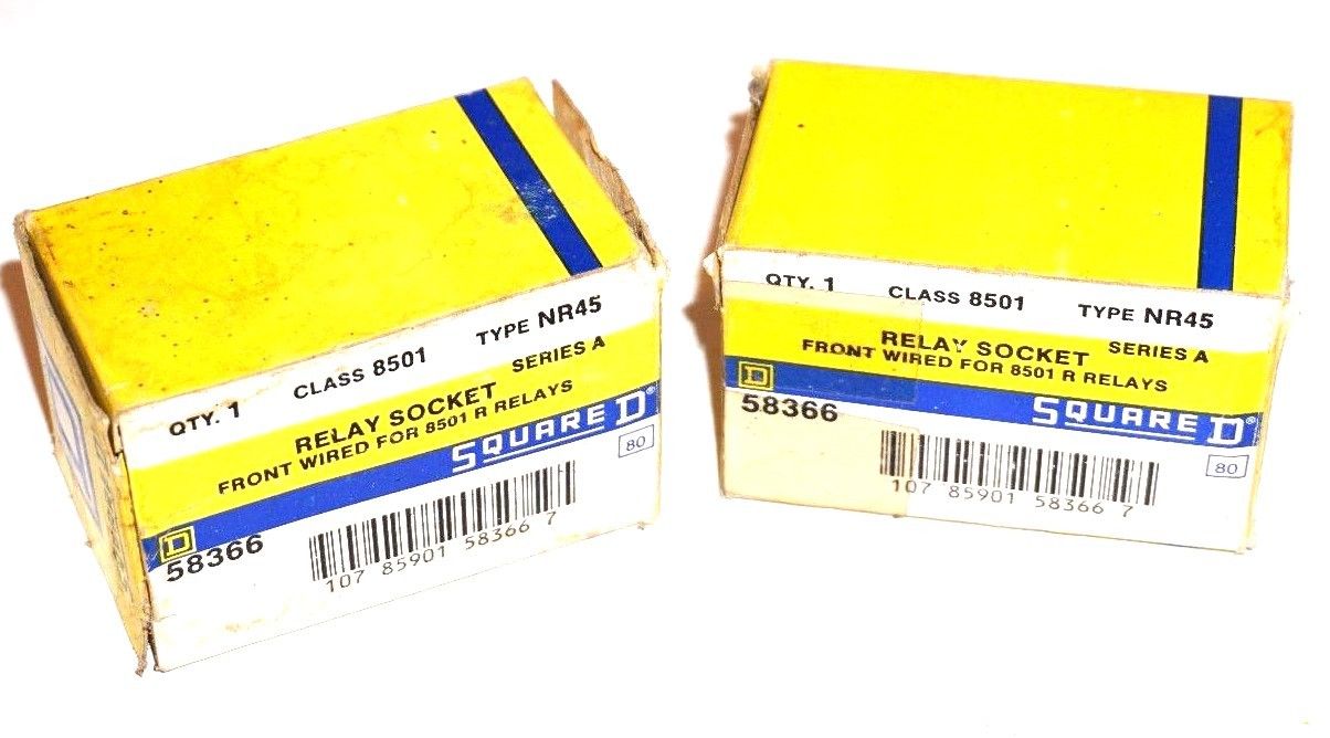 2 NEW SQUARE D 8501-NR45 RELAY SOCKETS 8501NR45 - SB Industrial Supply ...