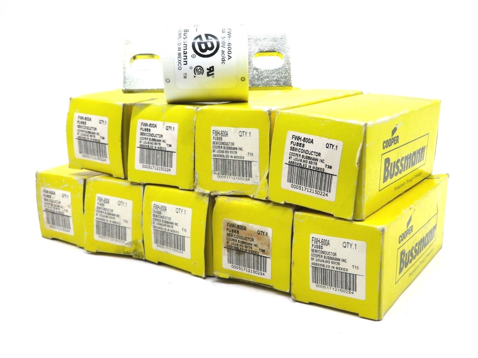 9 NEW BUSSMANN FWH-600A SEMICONDUCTOR FUSE 500V FWH600A - SB Industrial ...