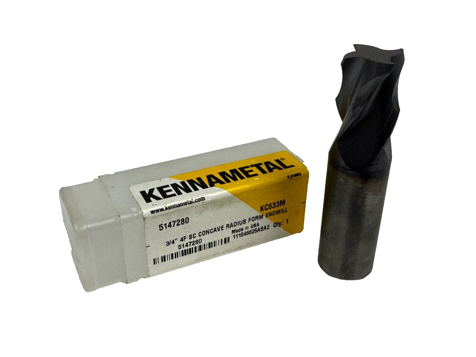 LOT OF 2 NEW KENNAMETAL 5147280 3/4'' 4F CONCAVE RADIUS FORM END MILLS ...