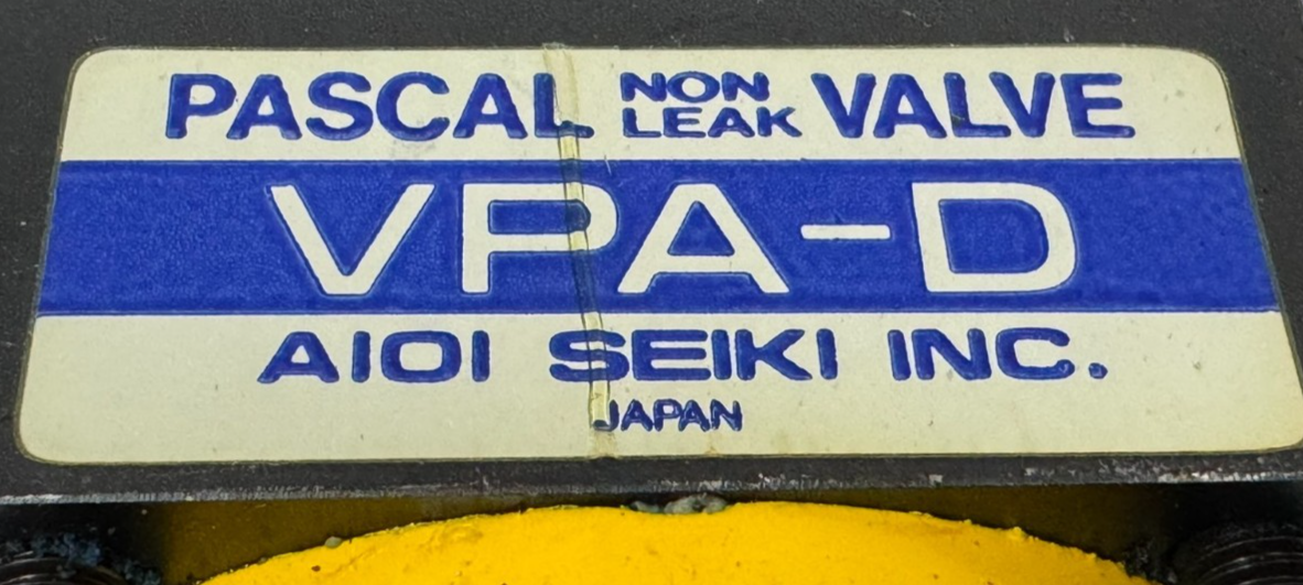 NEW AIOI SEIKI INC. VPA-D PASCAL VALVE NON-LEAK VPAD - SB Industrial ...