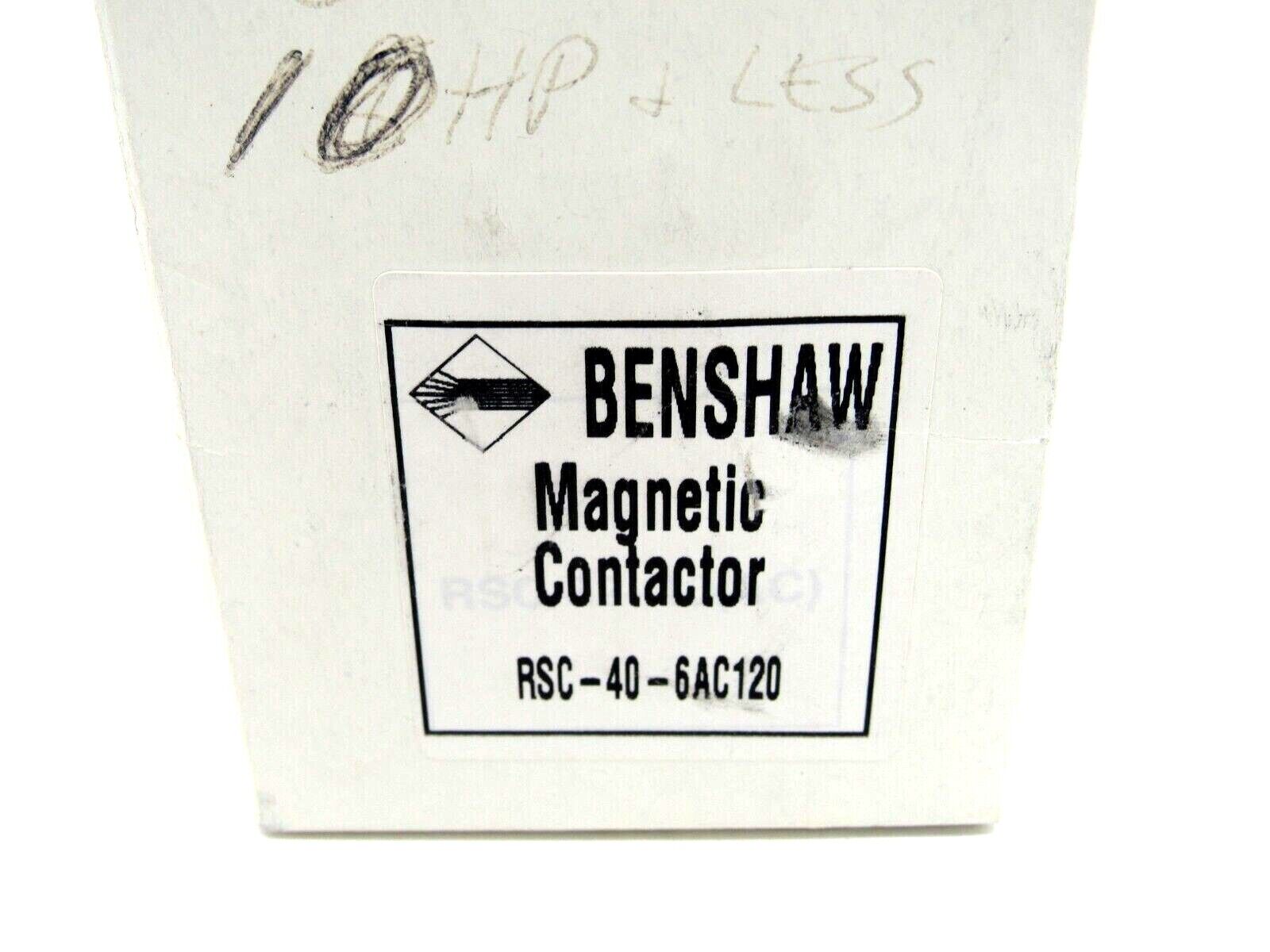 NEW BENSHAW RSC-40-6AC120 MAGNETIC CONTACTOR RSC-40 RSC406AC120 - SB ...