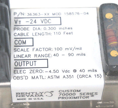 NEW BENTLY NEVADA 36363-XX PROXIMITOR 36363, 158576-04 - SB Industrial ...
