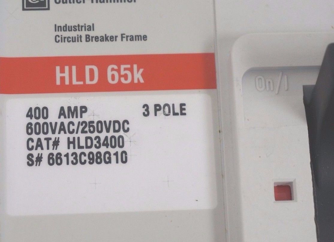 NEW CUTLER HAMMER HLD3400 CIRCUIT BREAKER 400A, 3 POLE, W/ LT3400T TRIP ...